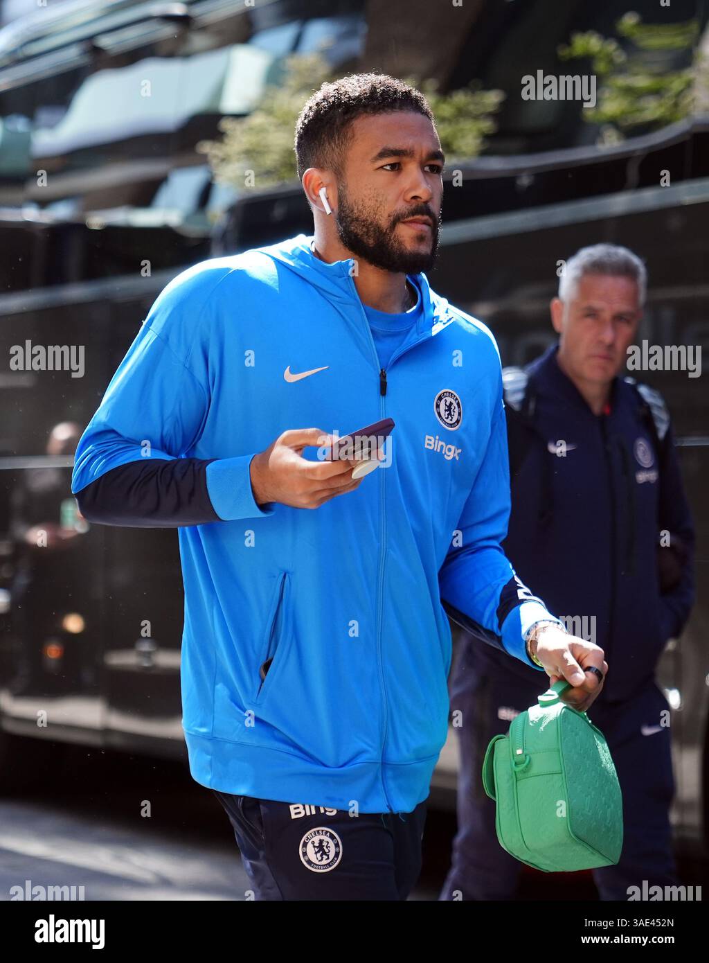 Chelsea's Reece James arrives ahead of the Premier League match at the ...