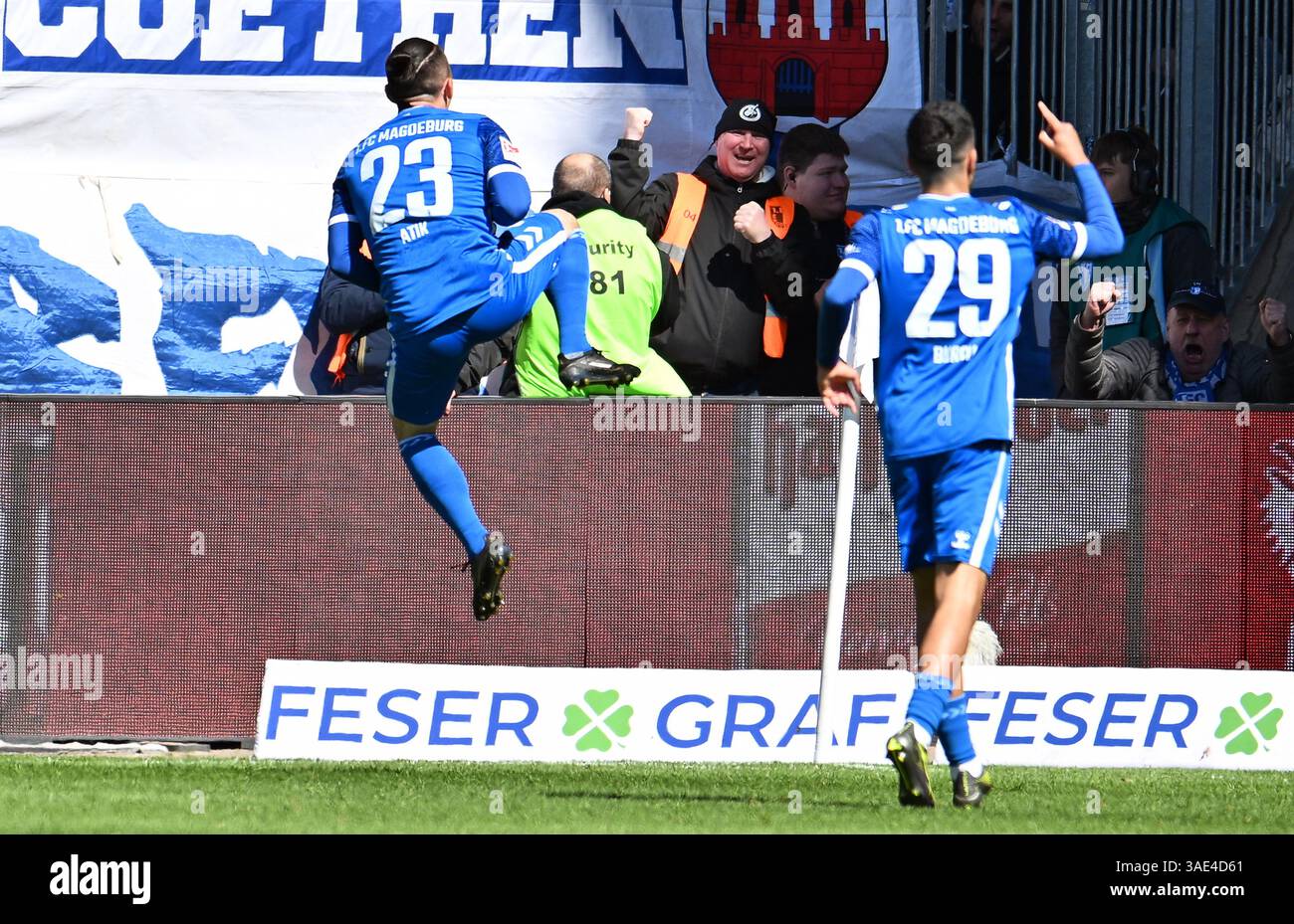 Magdeburg, Germany. 06th Apr, 2025. Soccer: Bundesliga 2, 1. FC ...