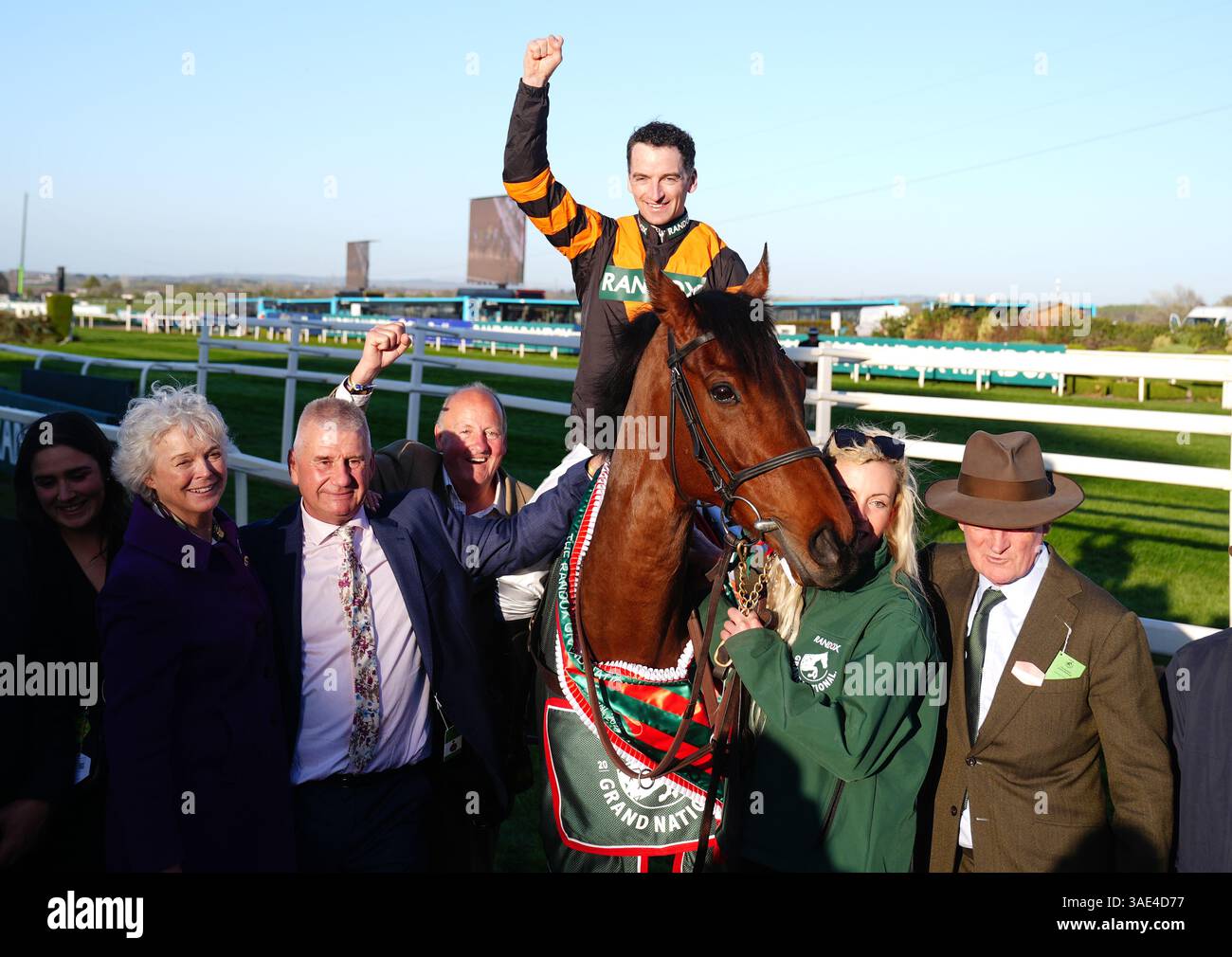 Nick Rockett, jockey Patrick Mullins and trainer Willie Mullins after ...
