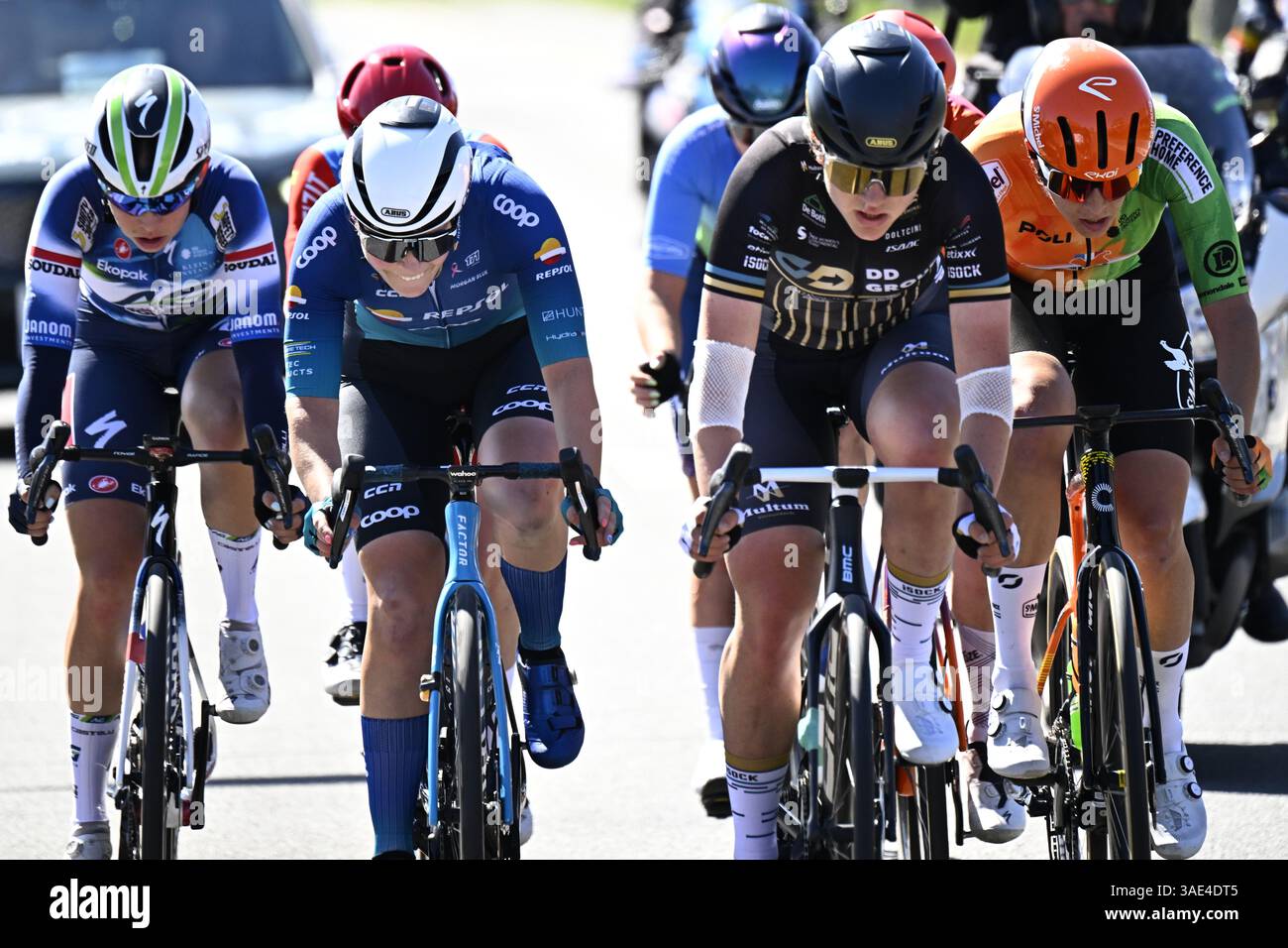 Oudenaarde, Belgium. 06th Apr, 2025. British April Tacey of Team Coop ...
