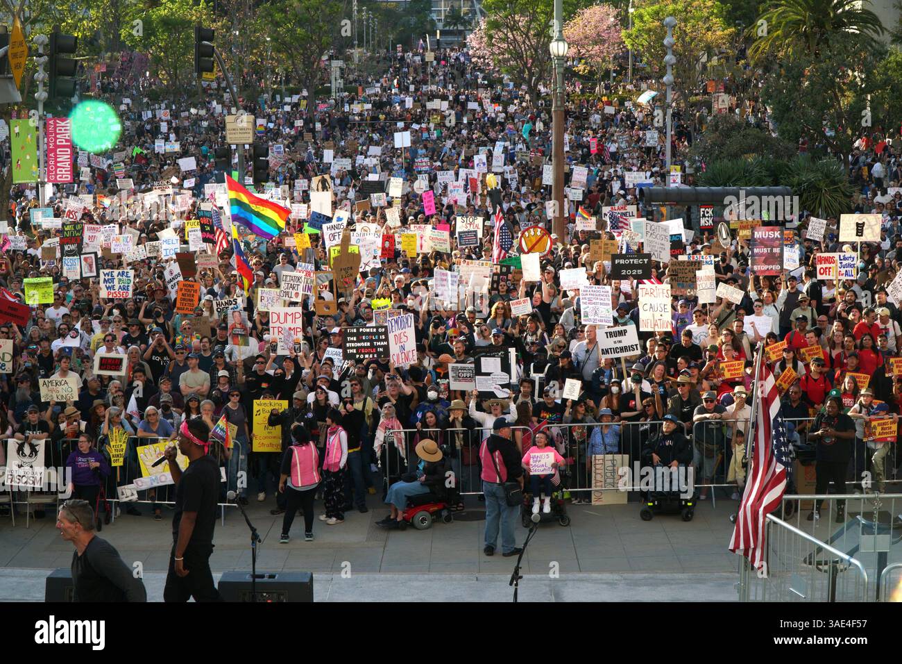 April 5 2025 Los Angeles California SoCal Unites "Hands Off!" protests ...