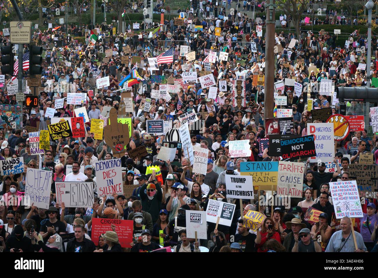 April 5 2025 Los Angeles California SoCal Unites "Hands Off!" protests ...
