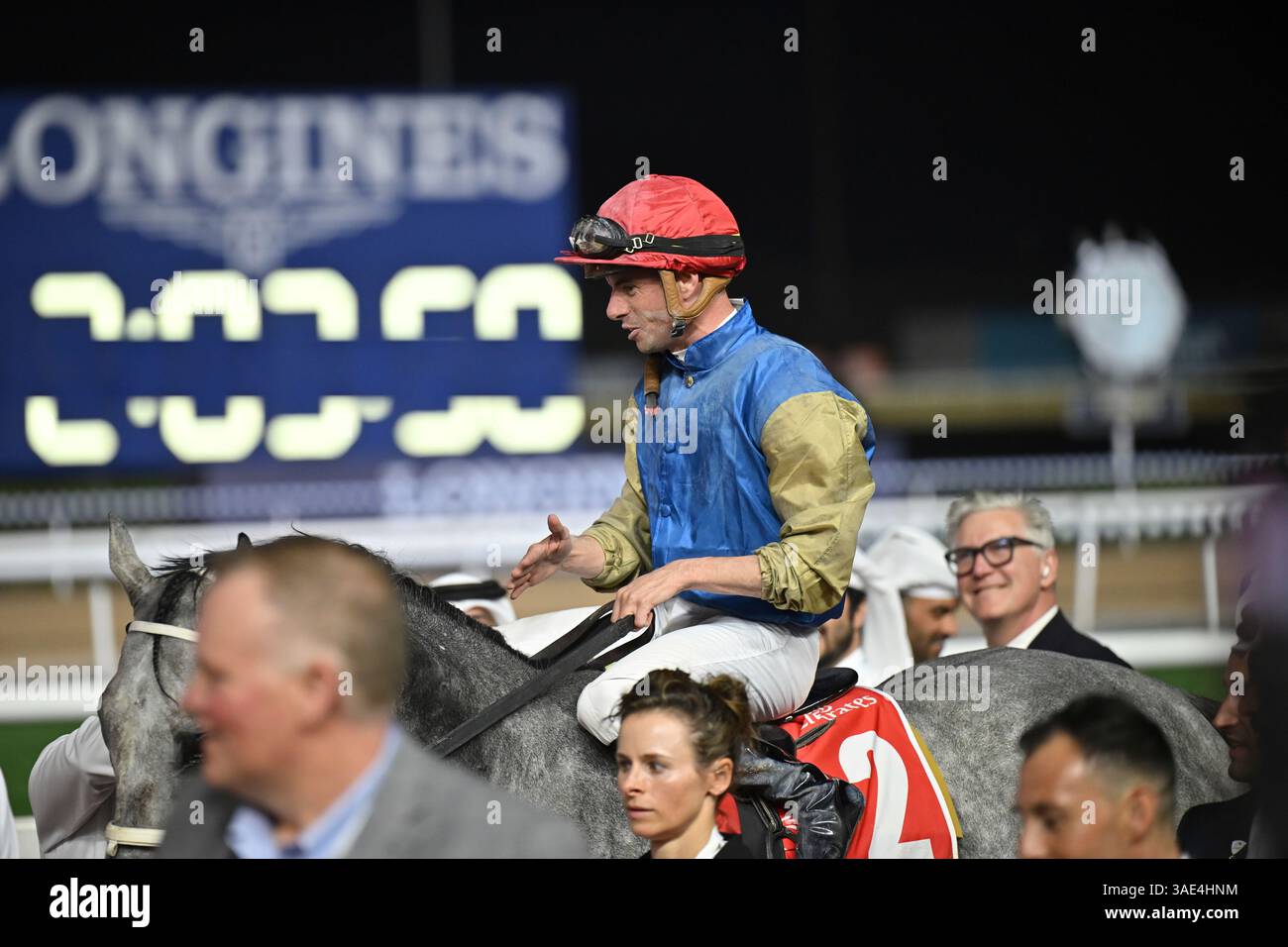 DUBAI, UAE, 5th April 2025. French jockey Florent Geroux returns after ...