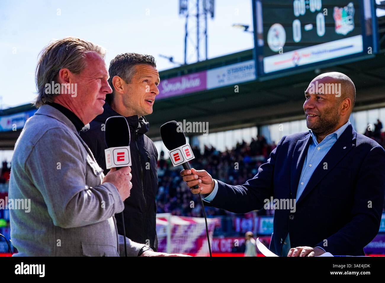 Rotterdam - Mario Been, NEC Nijmegen coach Rogier Meijer, Reporter ...