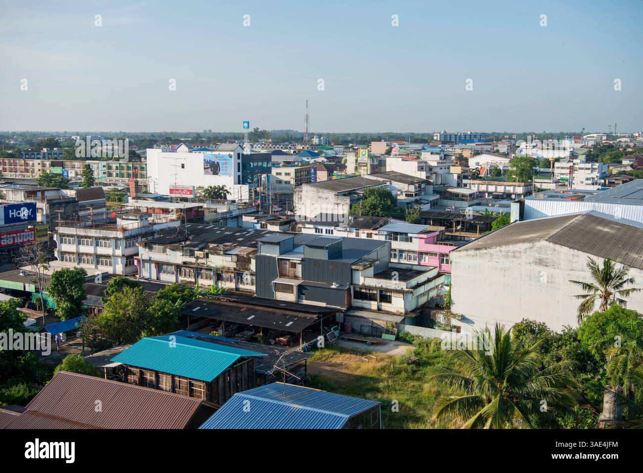 the View and Landscape over the City of Uttaradit in the Province Uttaradit in Thailand ...