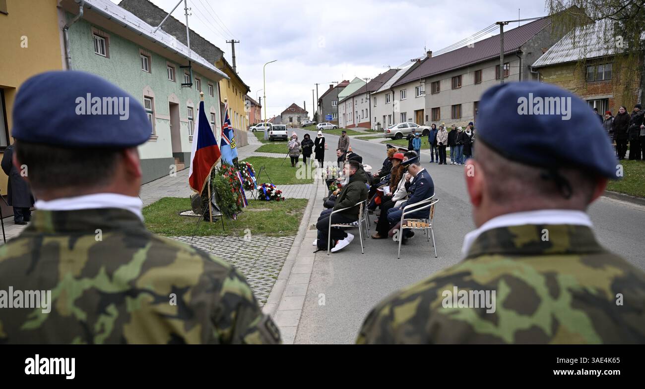Rataje, Czech Republic. 06th Apr, 2025. Unveiling of plaque ...