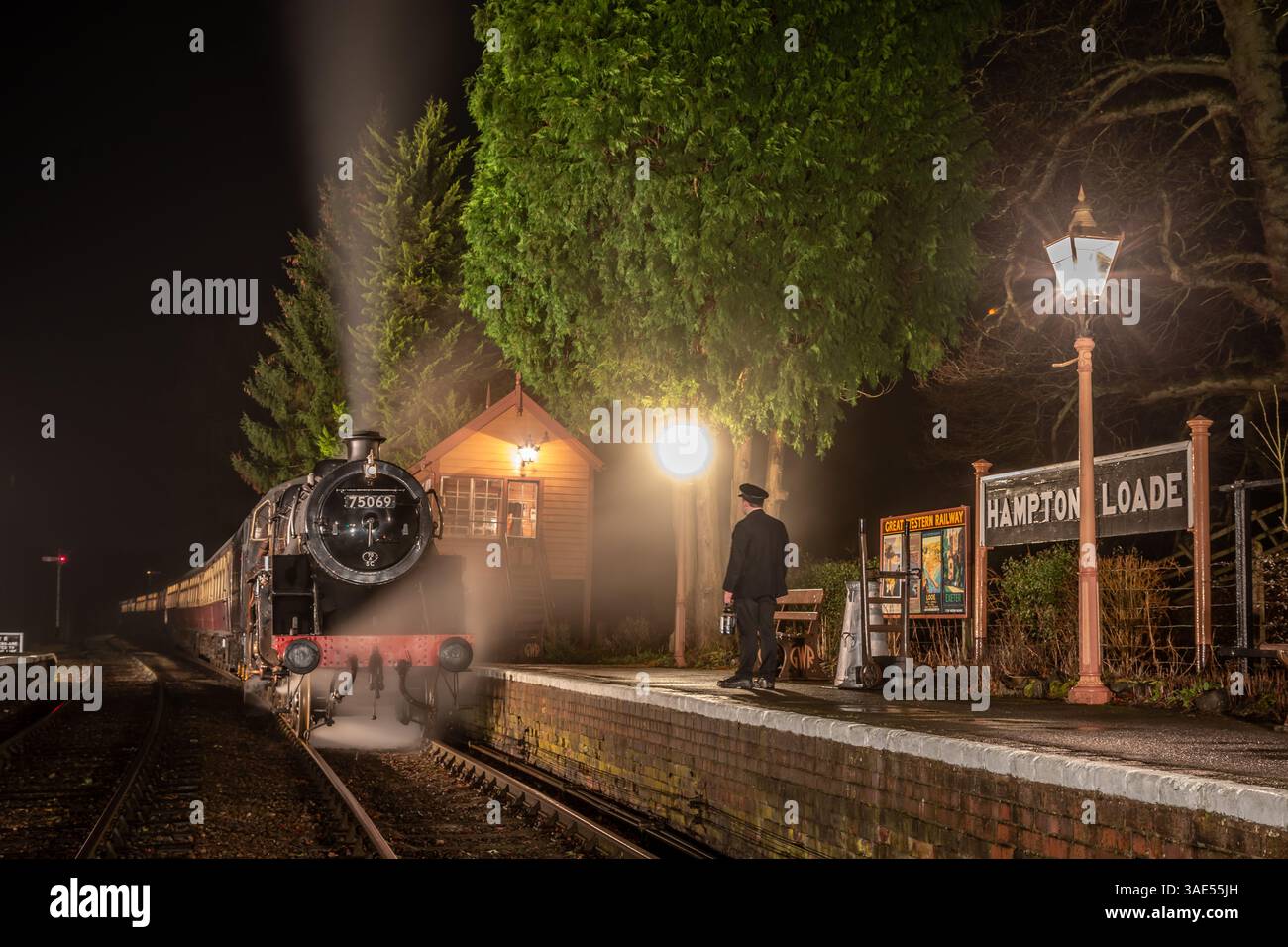 BR 4-6-0 '4MT' No. 75069, Hampton Loade station, Shropshire, England ...