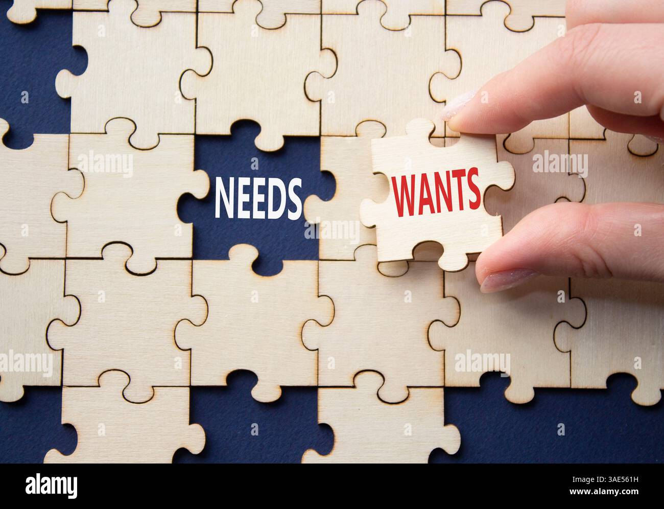 Wants and Needs symbol. Concept word Wants and Needs on wooden blocks ...