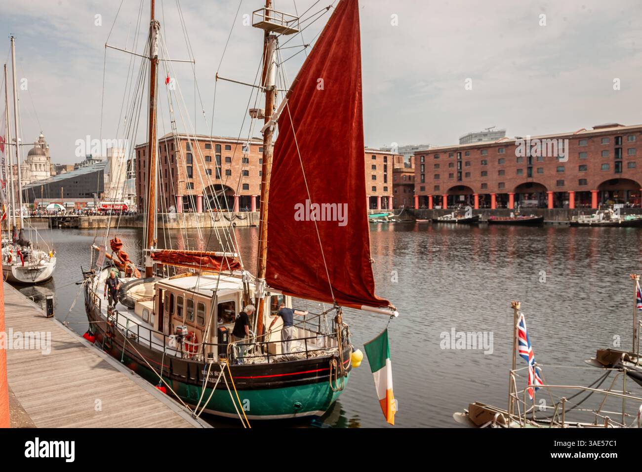Gaff Ketch 'Brian Boru', Royal Albert Dock, Liverpool, UK Stock Photo ...