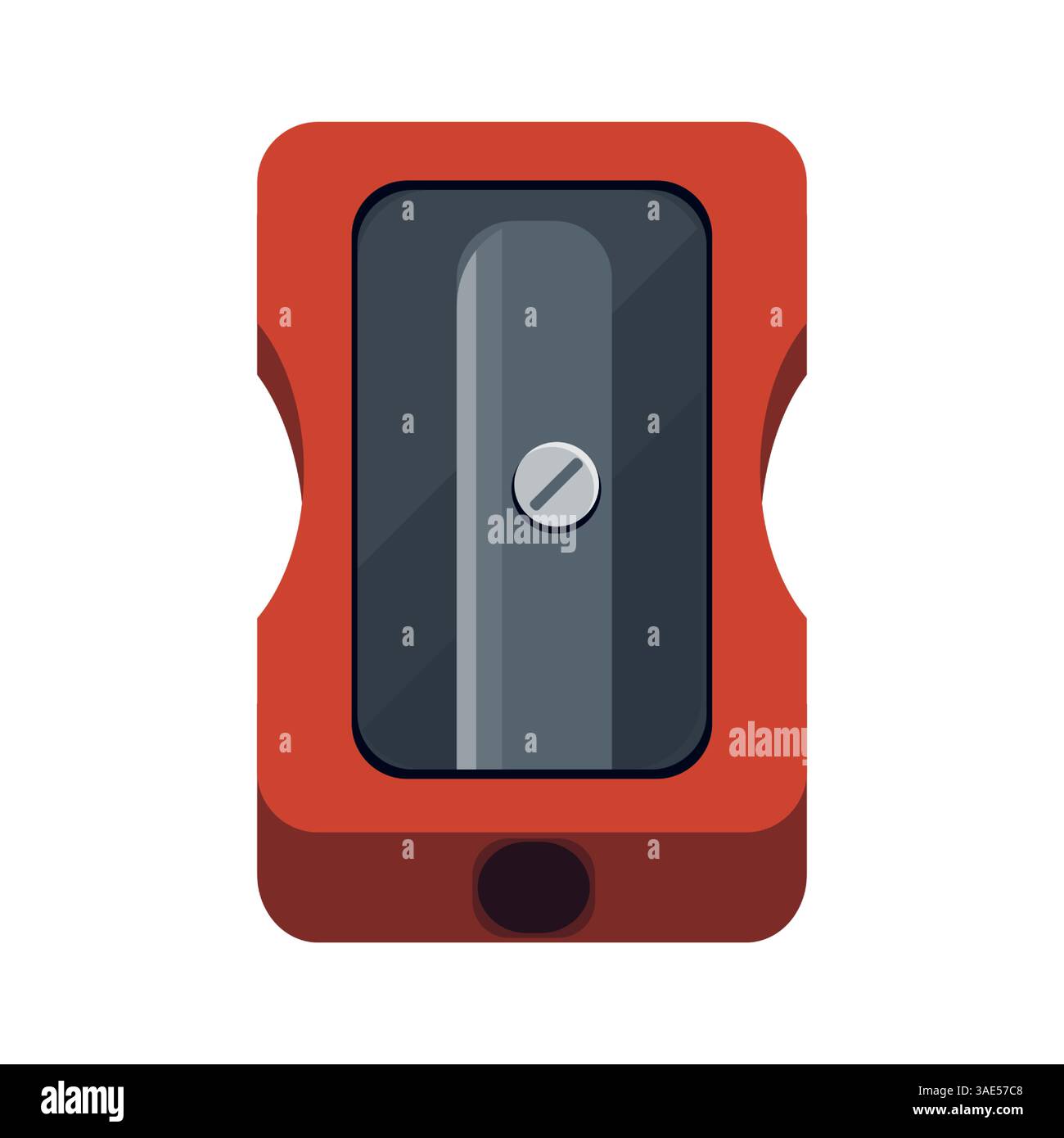 Red Manual Pencil Sharpener with Metal Blade Vector Illustration Image ...