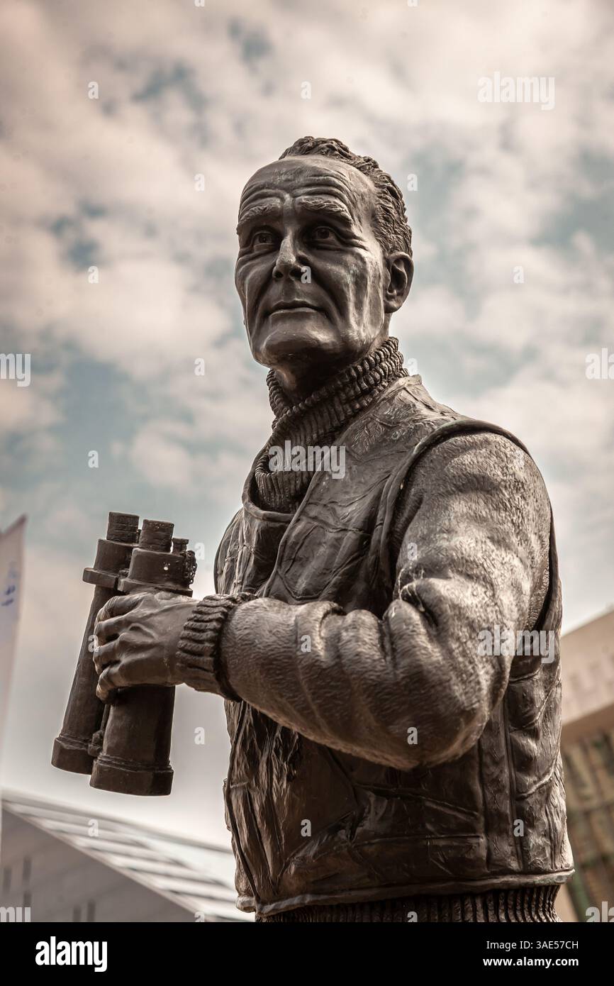 Captain ‘Johnnie’ Walker statue, Pierhead, Liverpool, England, UK Stock ...