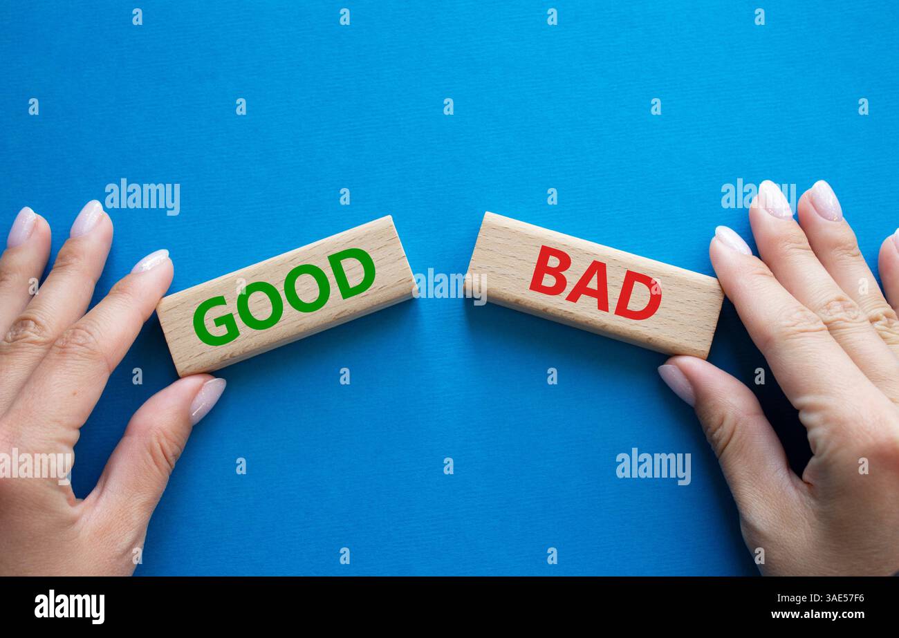 Good or Bad symbol. Concept word Good or Bad on wooden blocks ...