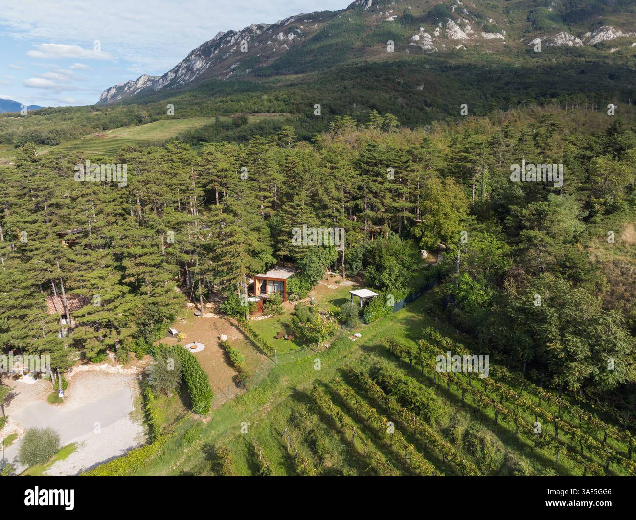 Aerial view luxury glamping in hi-res stock photography and images - Alamy
