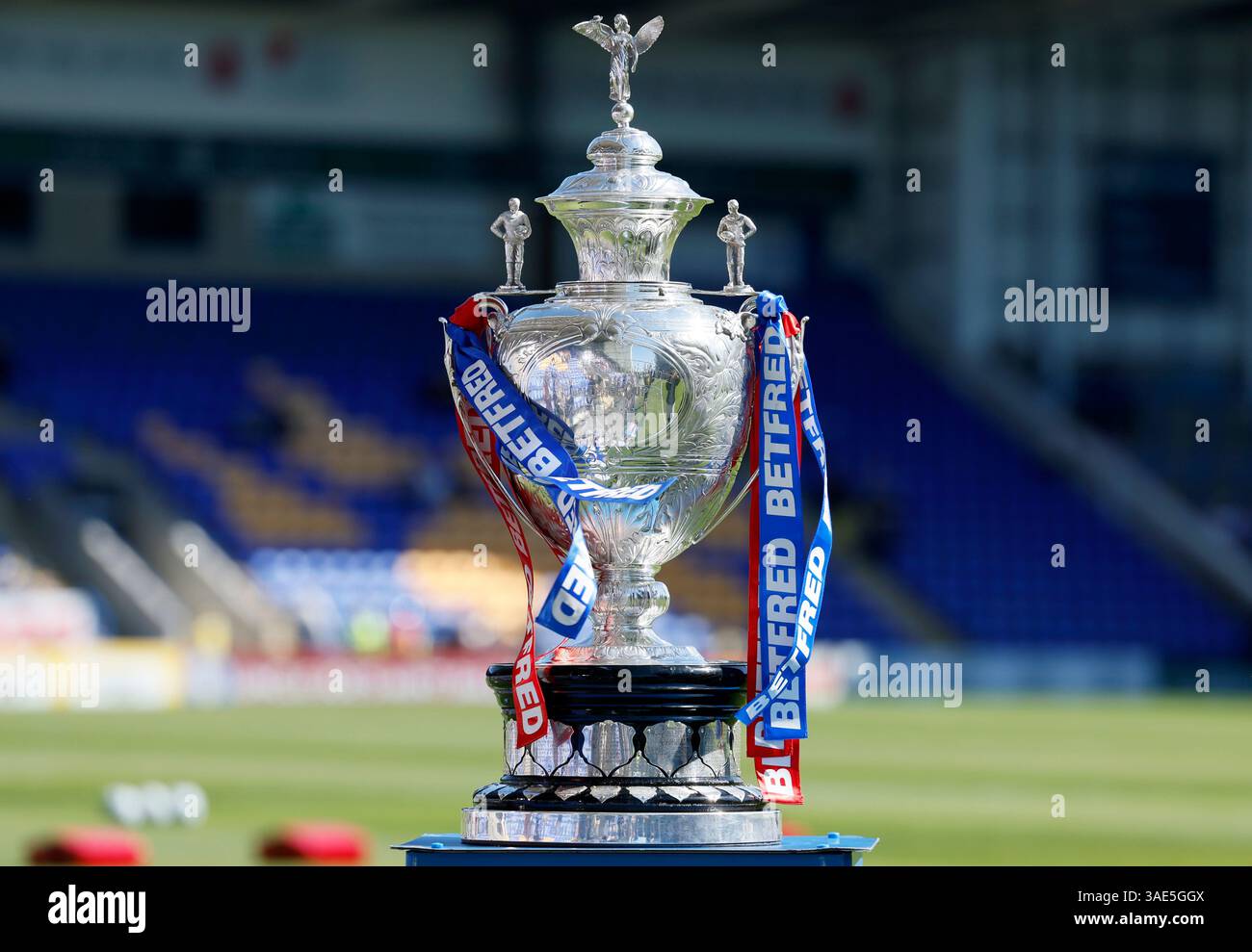 The Betfred Challenge Cup trophy pitch side before the Betfred ...
