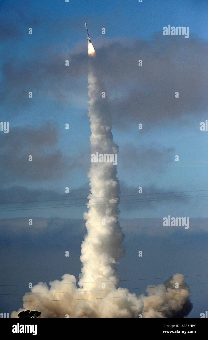 Oct 08, 2009 - Vandenberg Air Force Base, California, USA - A boeing delta 2 rocket lifts off at ...