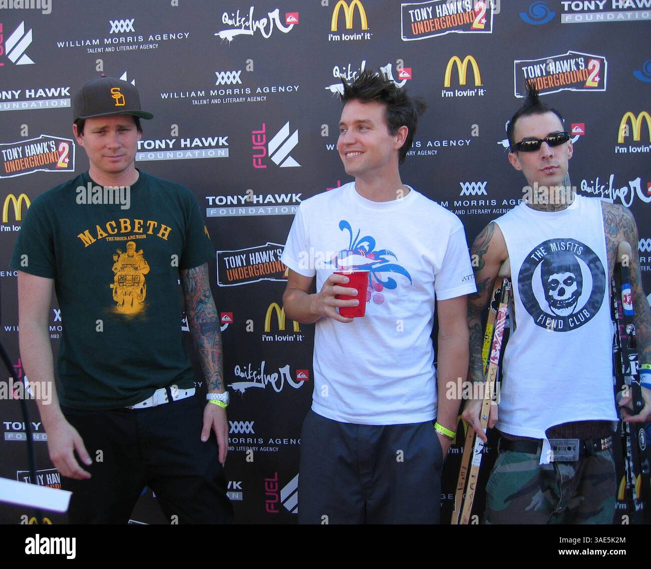 Oct 03, 2004; Los Angeles, CA, USA; TOM DELONGE, MARK HOPPUS and TRAVIS ...