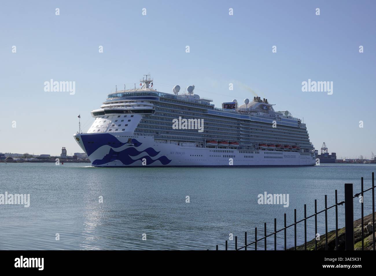 Cruise ship Sky Princess sailing from port of Southampton UK 5 April ...
