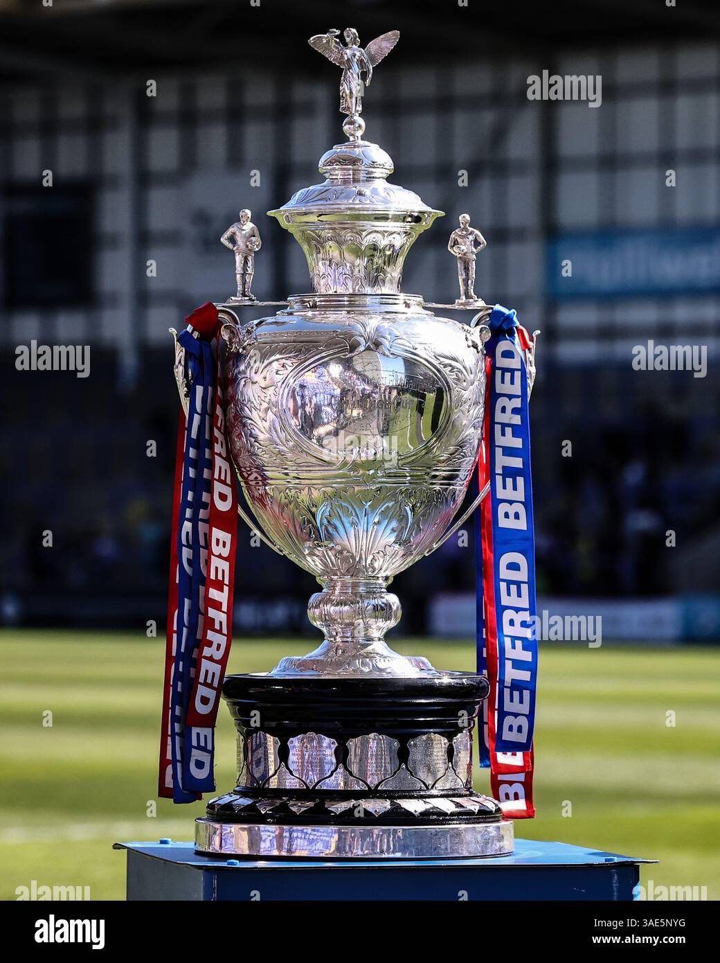 Warrington, UK. 06th Apr, 2025. The Betfred Chllenge Cup Trophy during ...