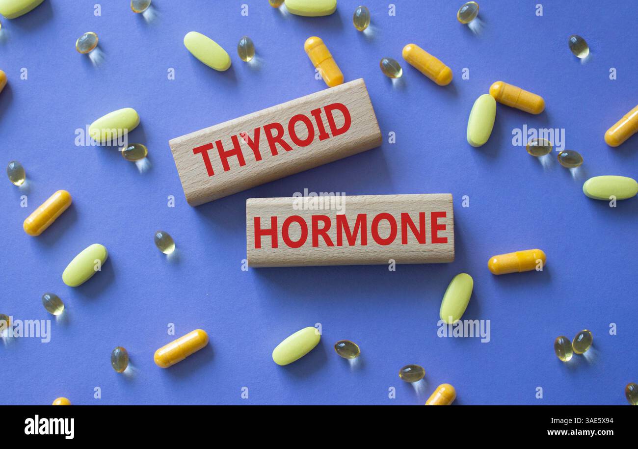 Thyroid Hormone symbol. Concept word Thyroid Hormone on wooden blocks ...