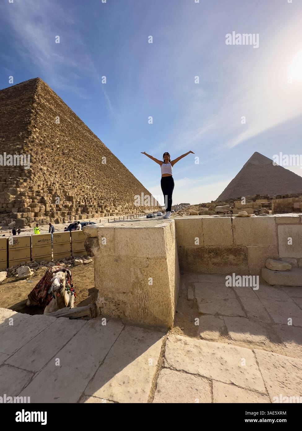 Cairo, Egypt; January 20, 2024: Witness a Keops Pyramid photo moment as ...