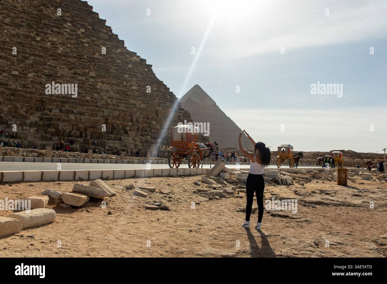 Cairo, Egypt; January 20, 2024: Get the perfect shot at Giza's majestic Keops Pyramid, Egypt, a ...