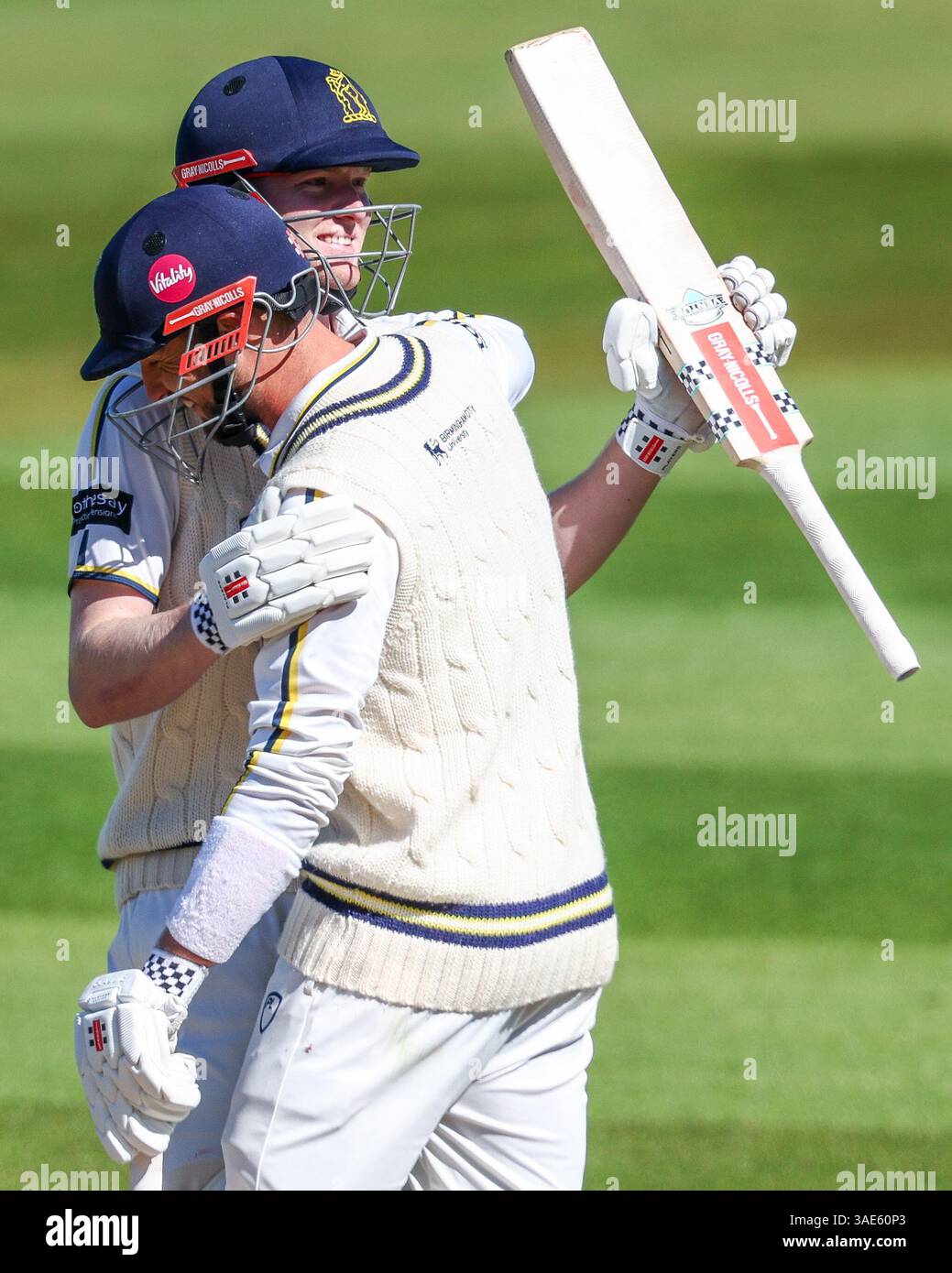 Birmingham, UK. 06th Apr, 2025. #30, Ed Barnard congratulates #80, Dan ...
