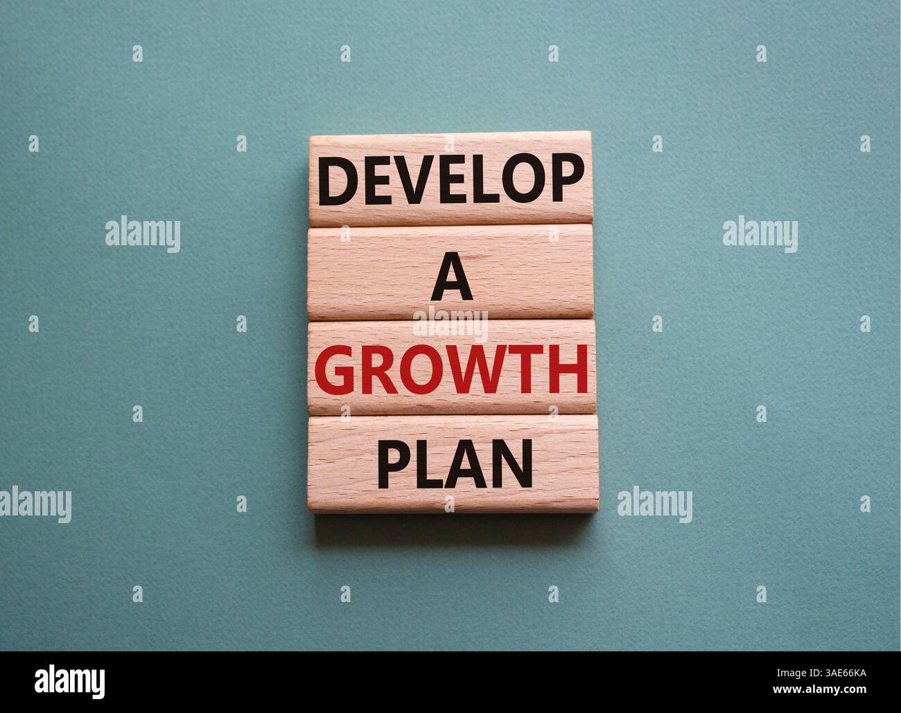 Develop a growth mindset symbol. Wooden blocks with words Develop a ...
