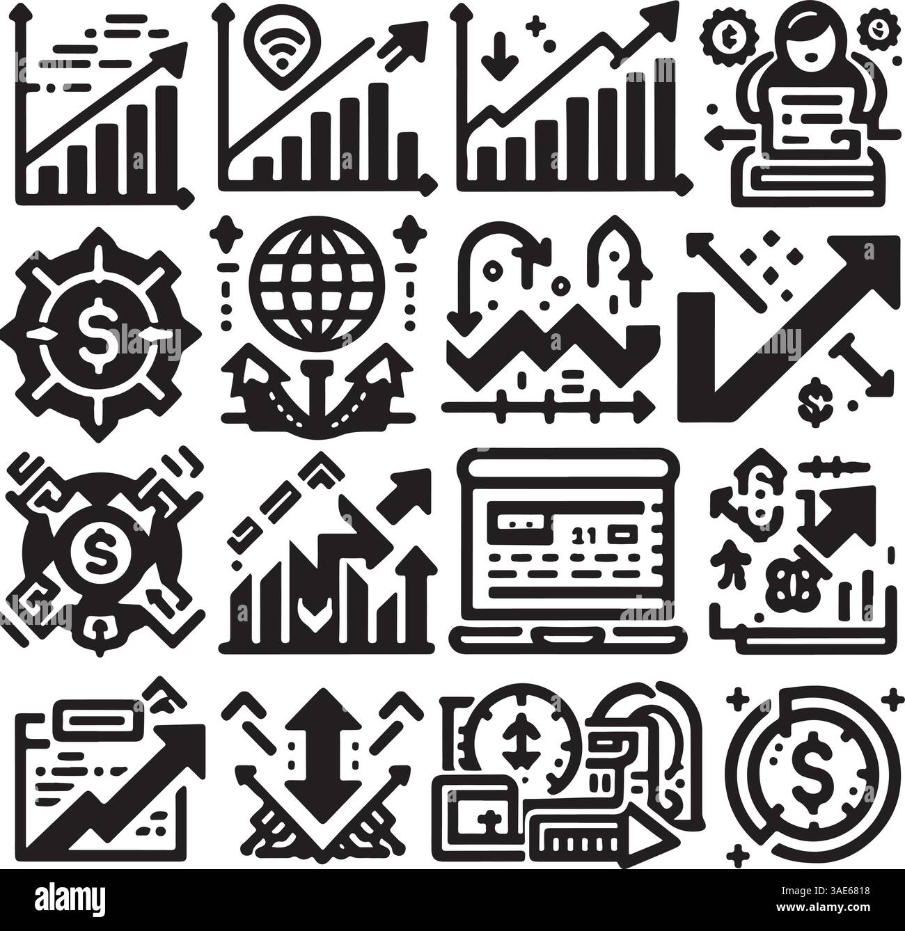 Increase and Decrease Stroke Icon Collection - Editable Outline Design Stock Vector Image & Art ...