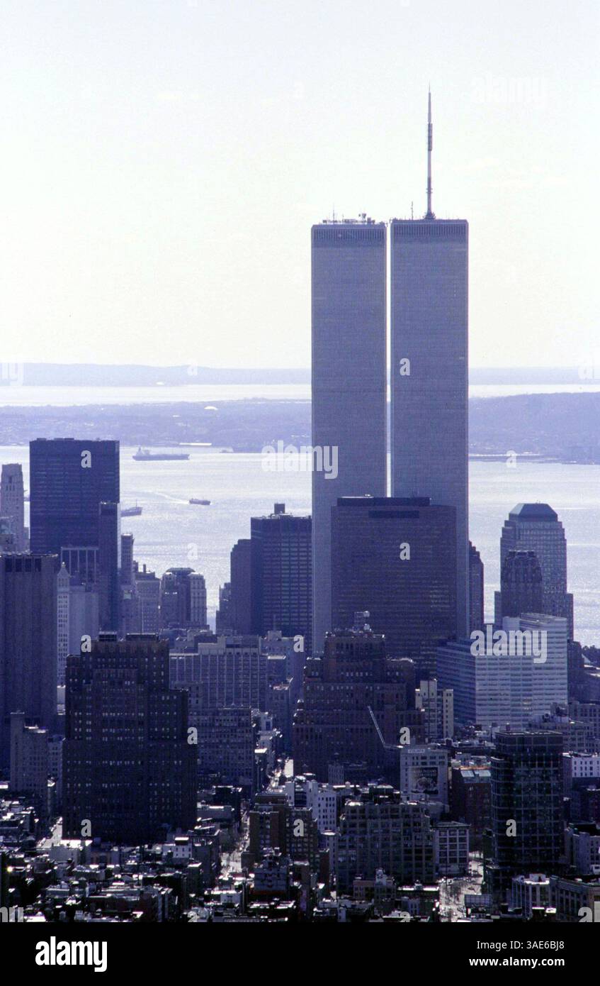 Mar 25, 2000; New York, NY, USA; A view of the Twin Towers of the World ...