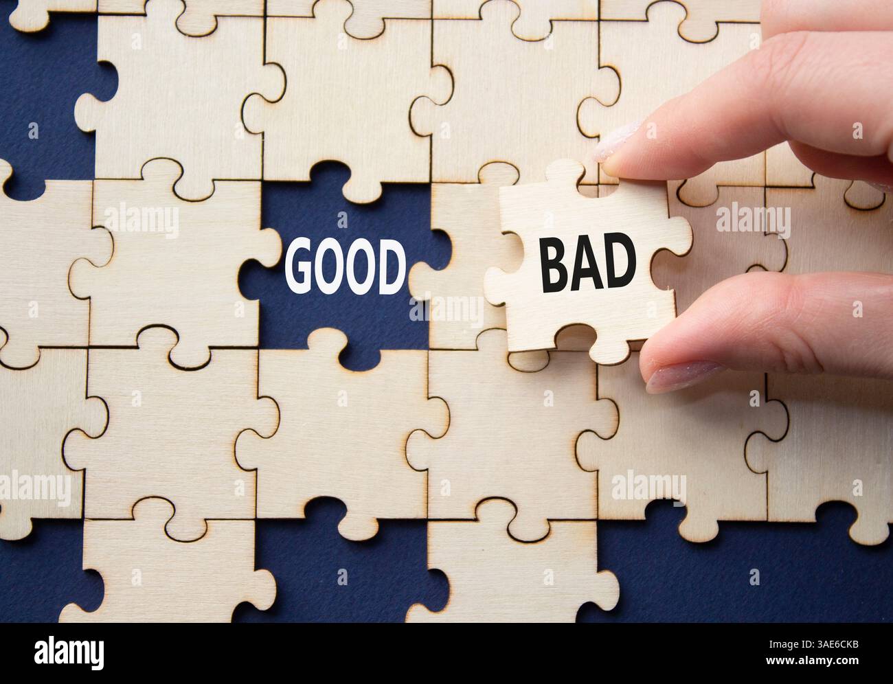 Good or Bad symbol. Concept word Good or Bad on wooden puzzle ...
