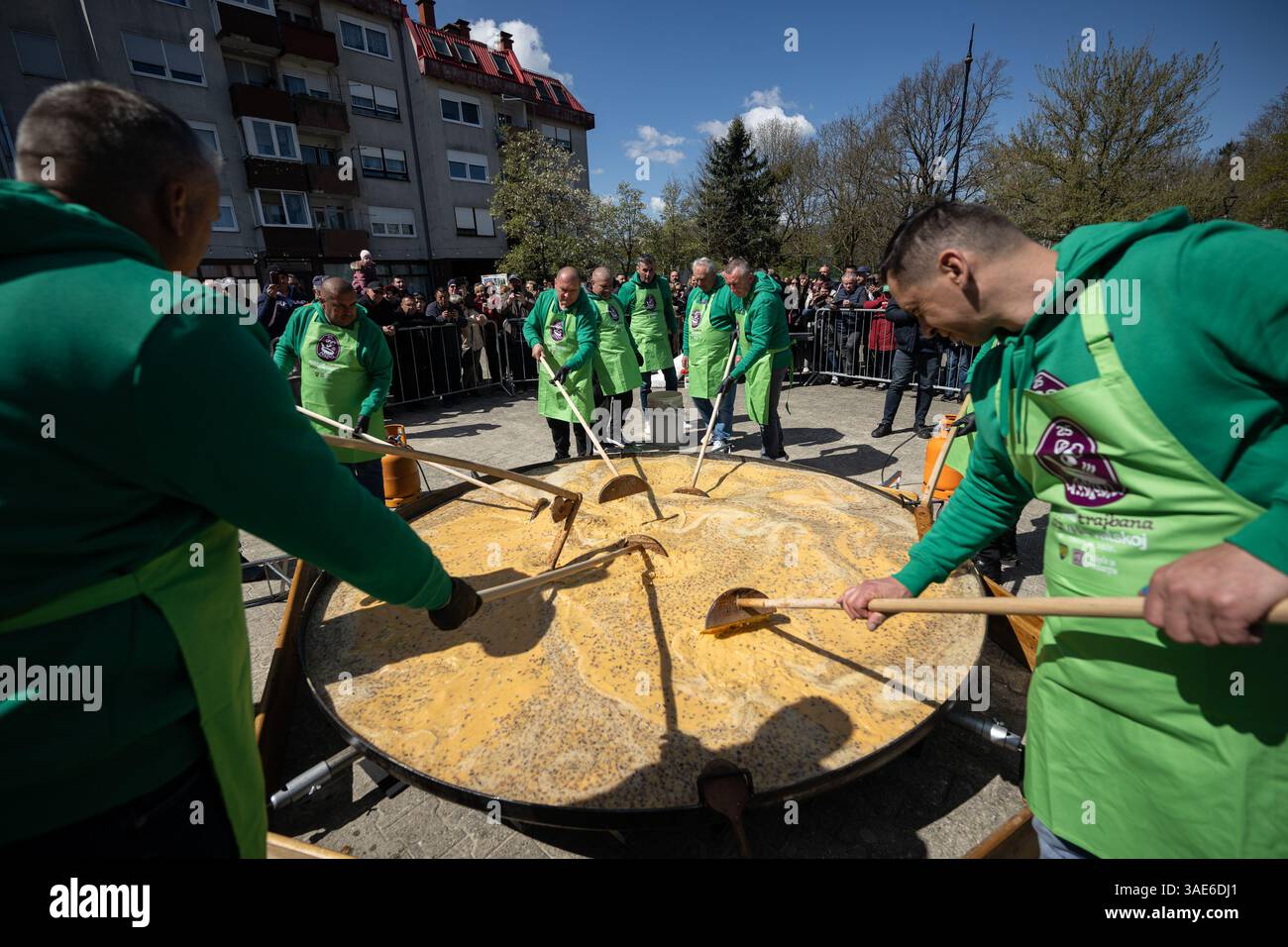 Zagreb, Croatia. 06th Apr, 2025. Preparation of the largest scrambled ...