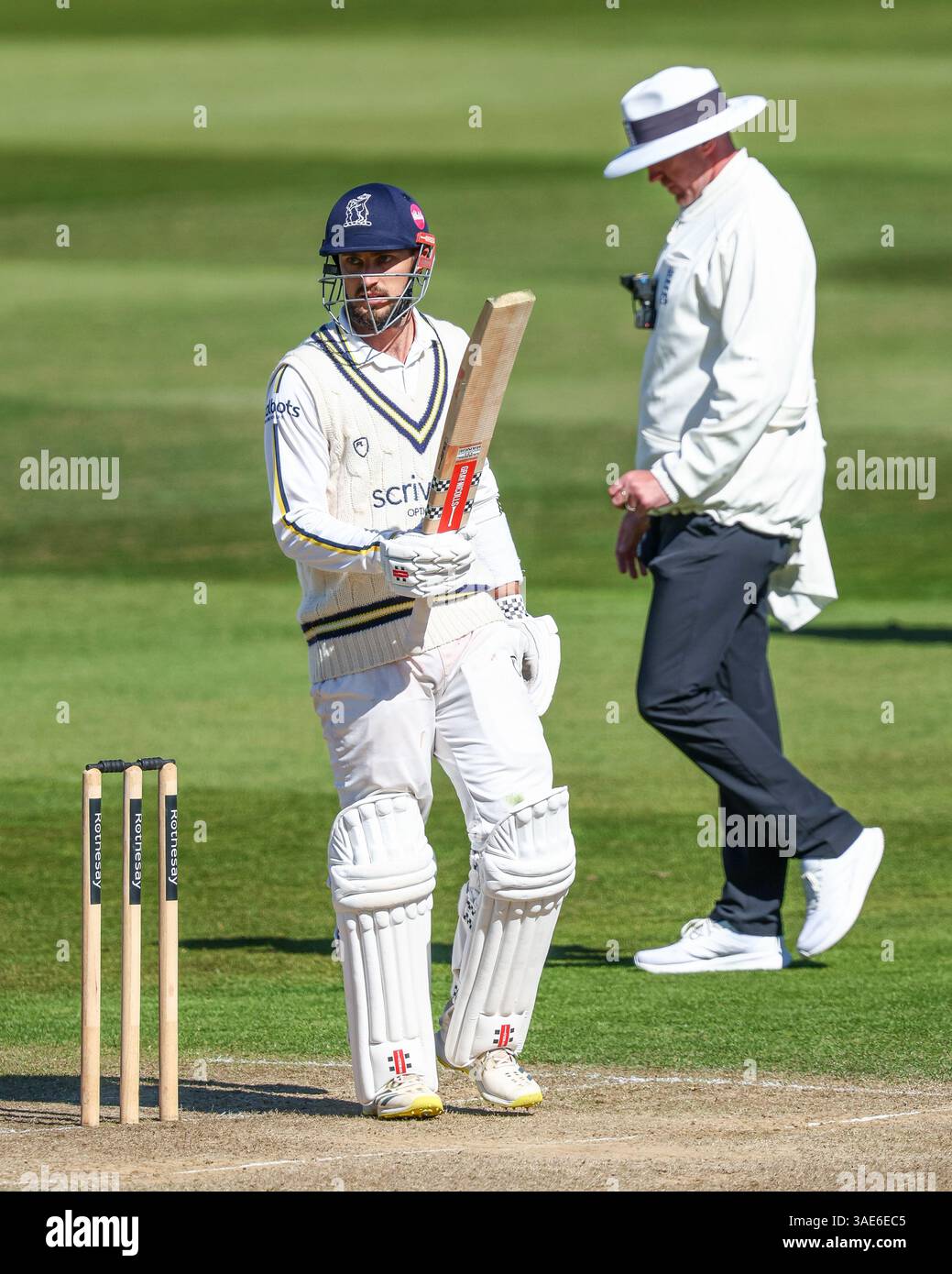 Birmingham, UK. 06th Apr, 2025. #30, Ed Barnard of Warwickshire ...