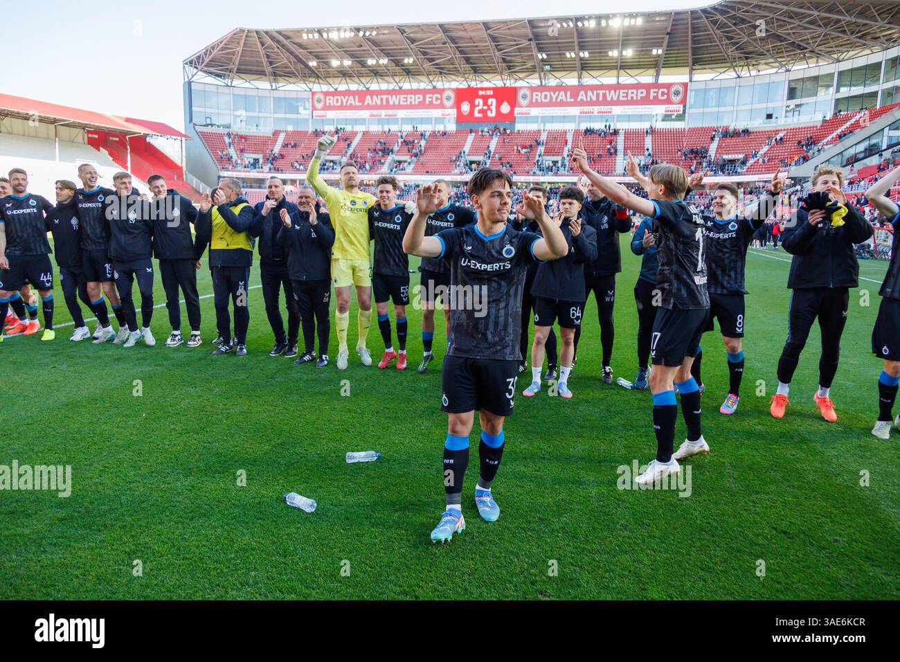 Antwerpen, Belgium. 06th Apr, 2025. Club's Ardon Jashari and Club's ...