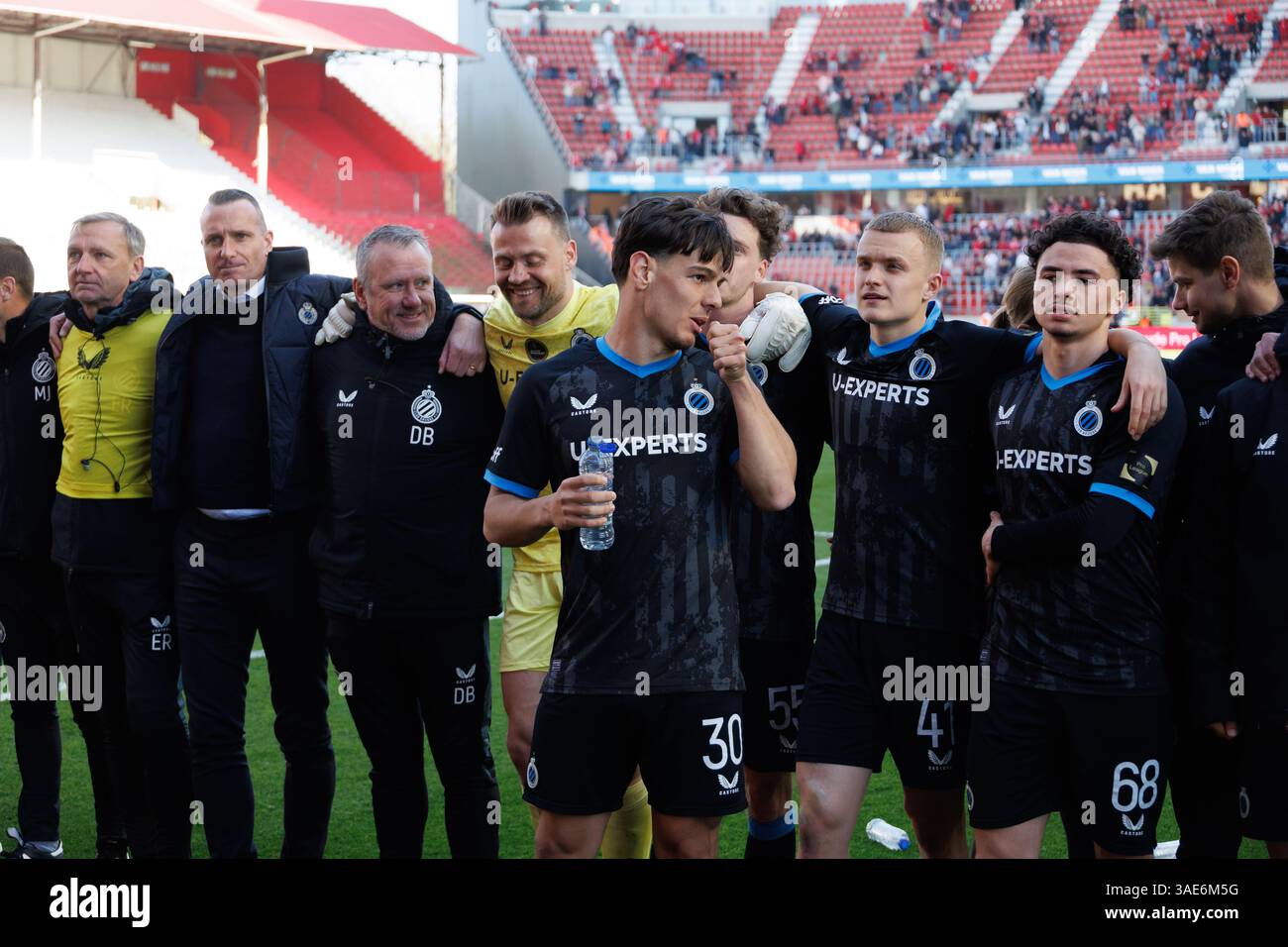 Antwerpen, Belgium. 06th Apr, 2025. Club's Ardon Jashari and Club's ...