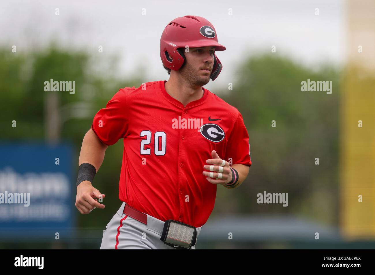 AUSTIN, TX - APRIL 05: Georgia infielder Ryland Zaborowski (20) jogs ...