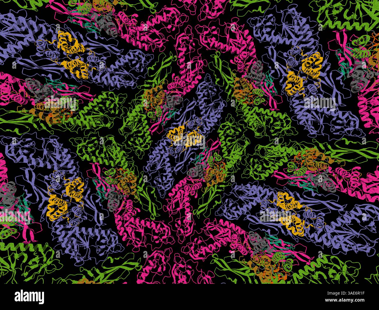 Organic Colorful Swirling Molecular 3d Structure Dynamic Multi Zone