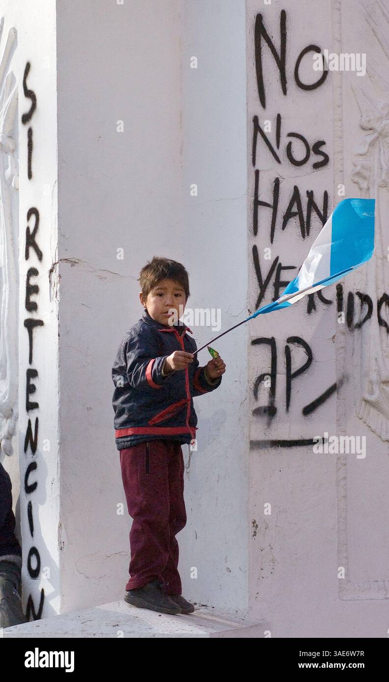 Jun 18, 2008 - Buenos Aires, Argentina - A boy, waving the flag of ...