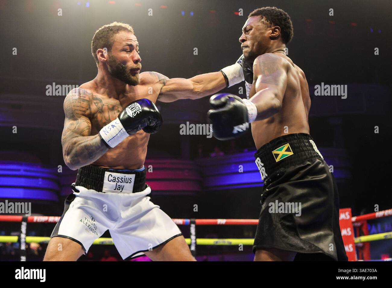 April 5, 2025: (L-R) Middleweights Troy Williamson and Jahi Tucker ...