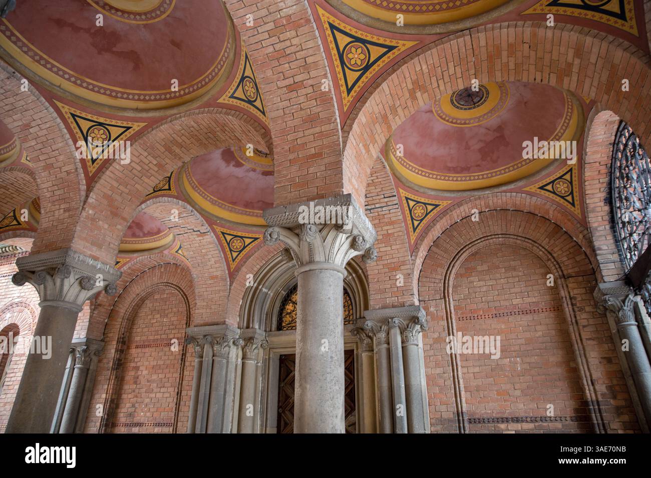Outdoor hall with columns and arch interior of Chernivtsi National ...