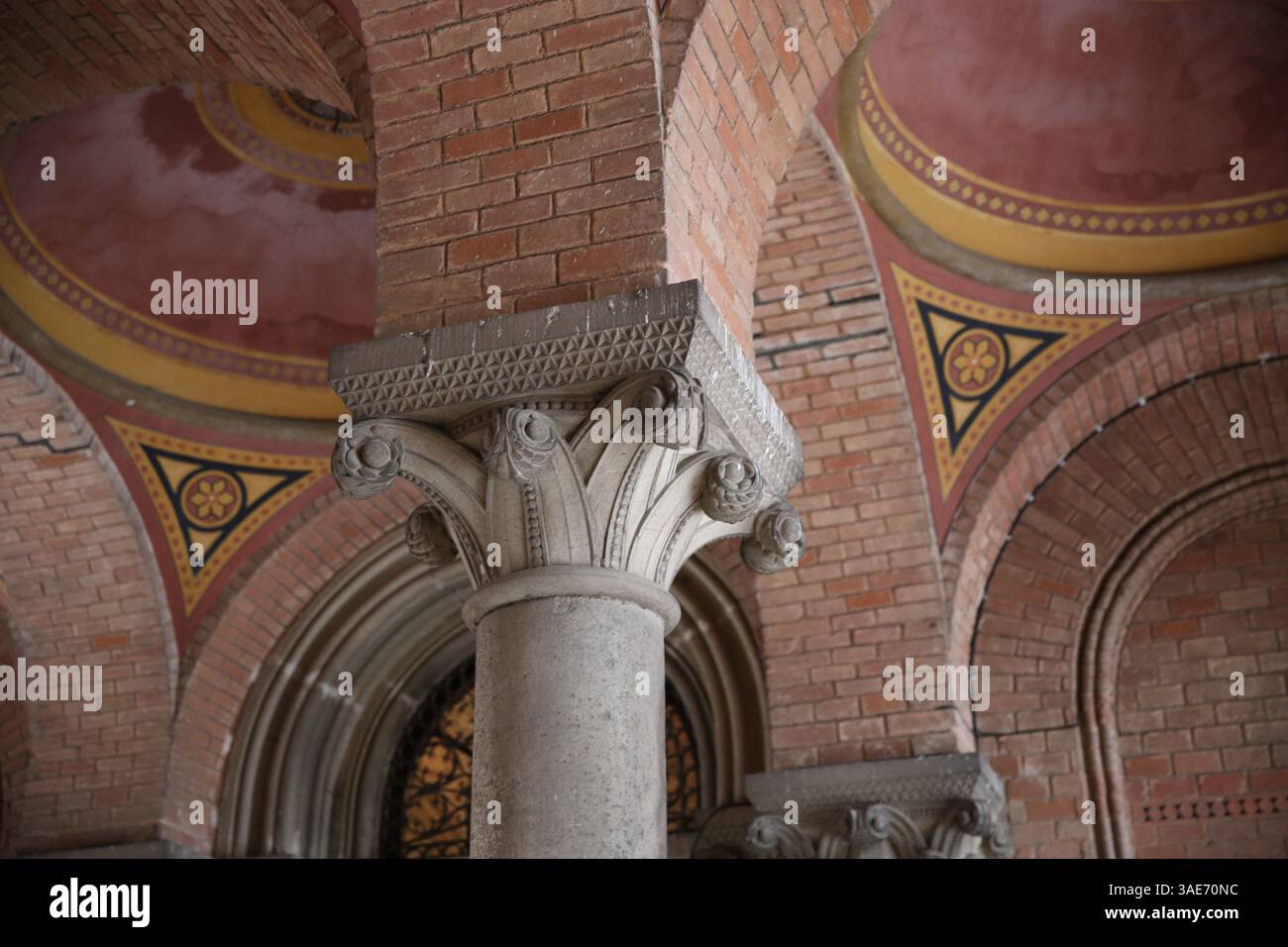 Outdoor hall with columns and arch interior of Chernivtsi National ...