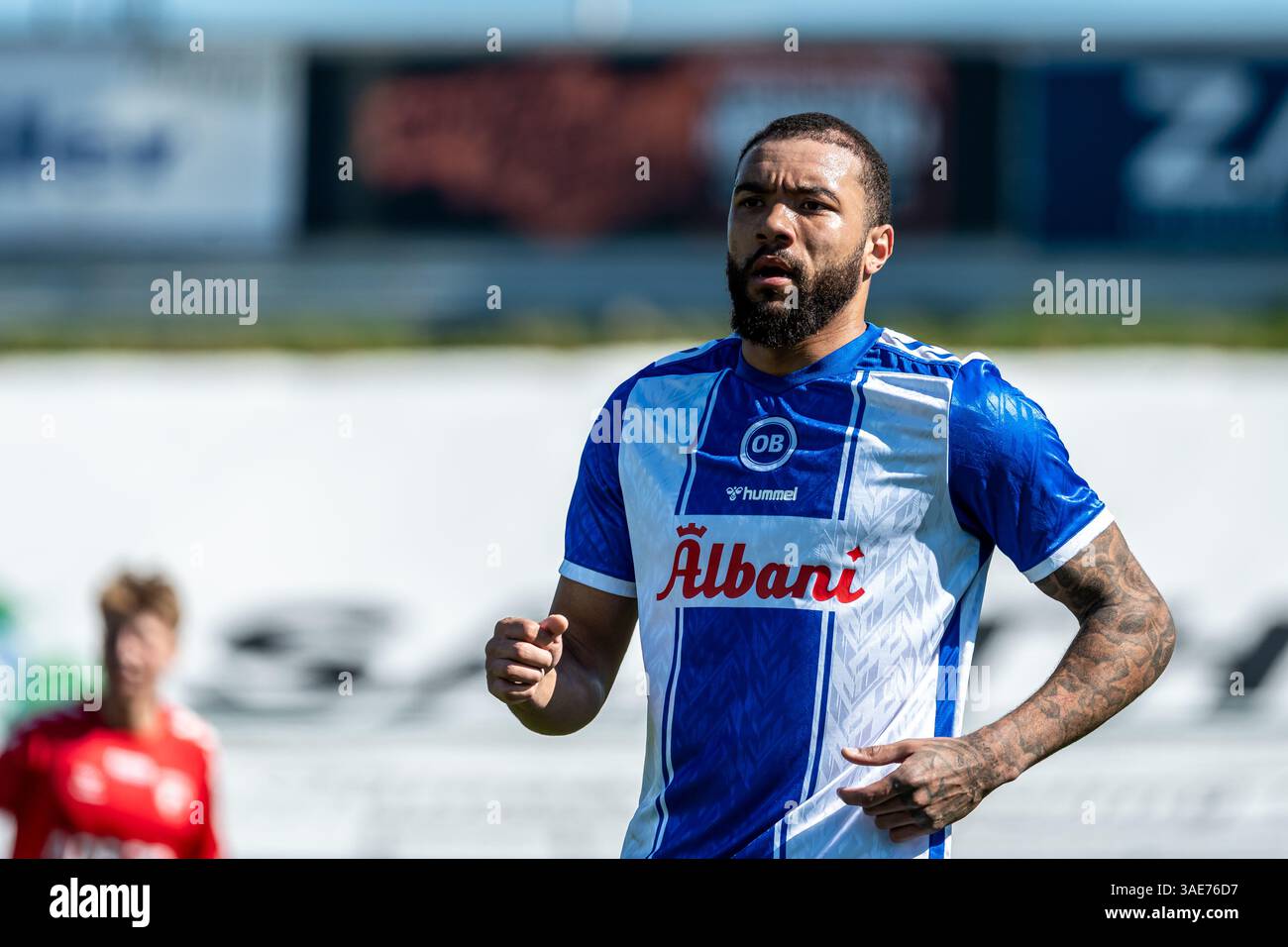 Fredericia, Denmark. 05th Apr, 2025. Jay-Roy Grot (31) of Odense BK seen during the NordicBet ...