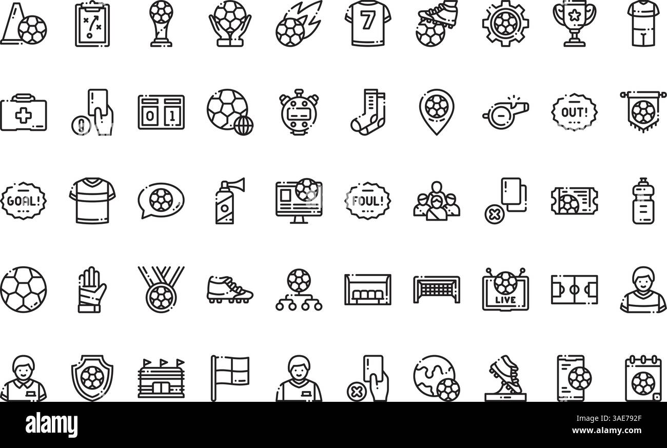 Soccer icons High-Quality Vector Icons Collection with Editable Stroke ...