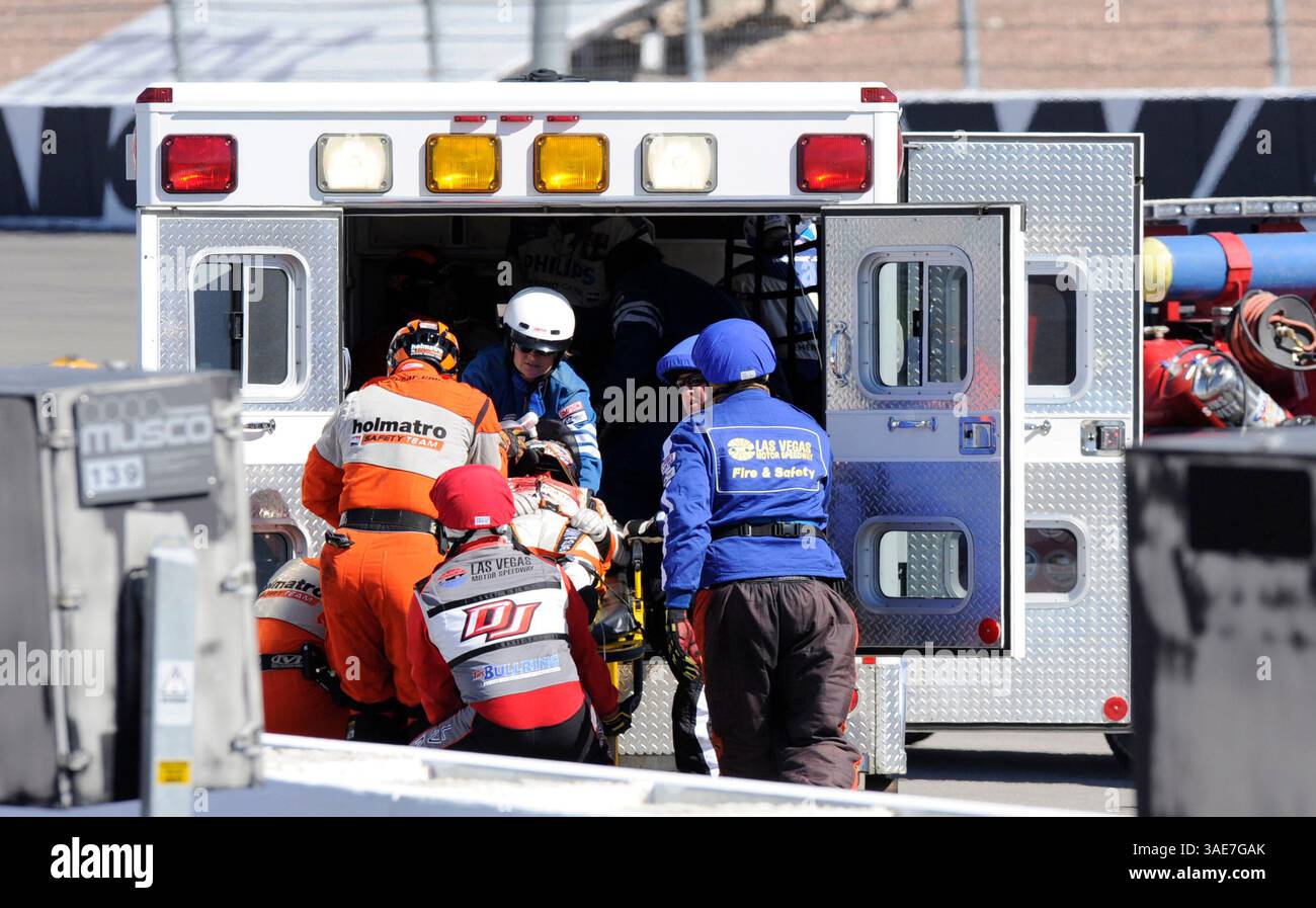 October 16, 20011: Izod Indycar Series driver Dan Wheldon is loaded ...