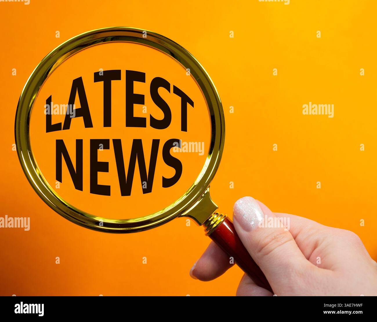 Latest News symbol. Concept word Latest News on magnifying glass ...