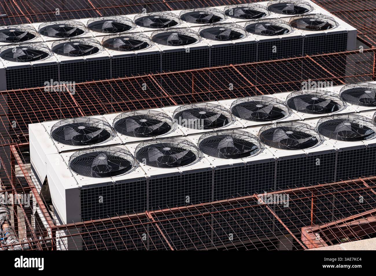 Large industrial air conditioners on rooftop Stock Photo - Alamy