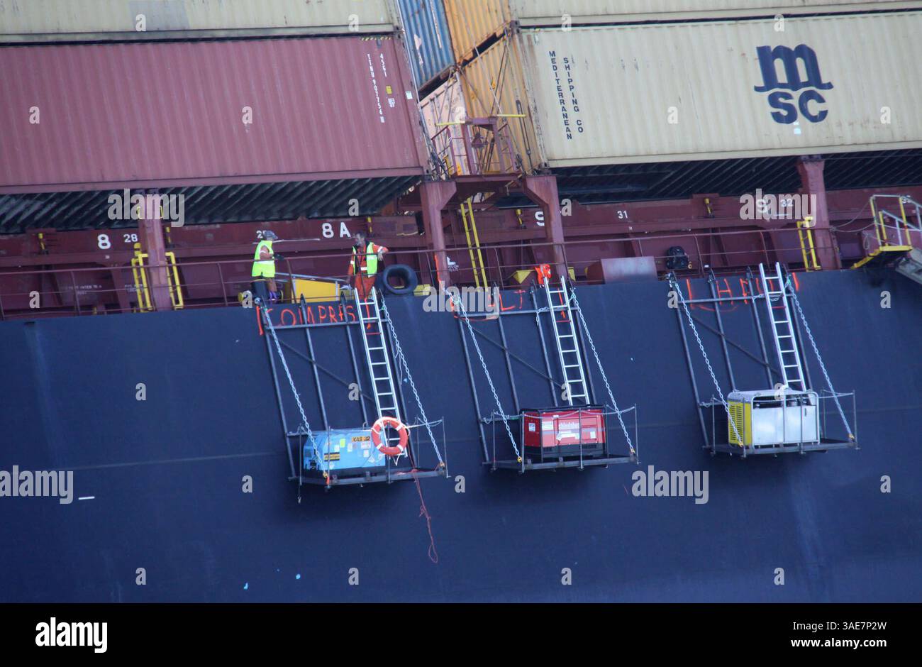 Oct. 14, 2011 - Tauranga, New Zealand - Temporary stages have been ...
