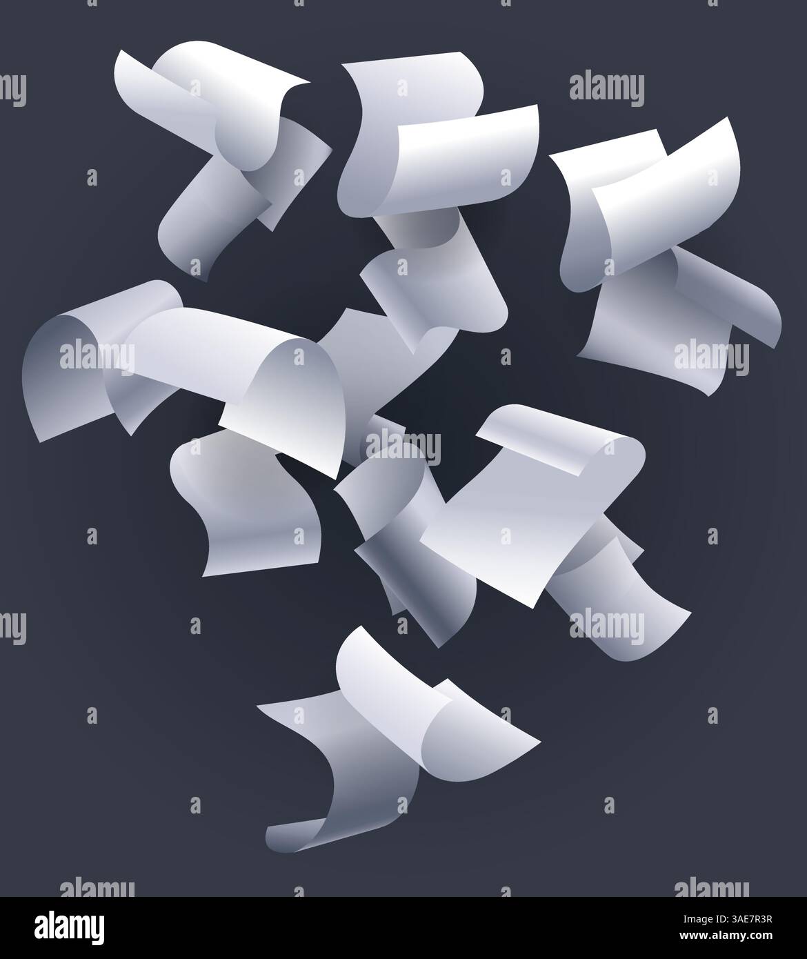 3d falling paper sheets Stock Vector Image & Art - Alamy