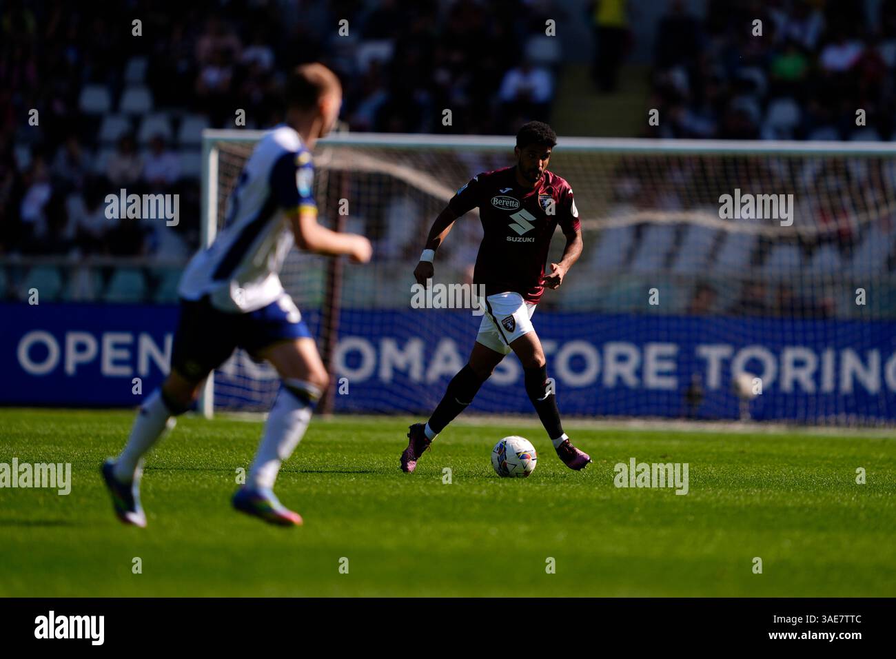 Torino, Italia. 06th Apr, 2025. Torino's Saul Coco during the Serie A ...