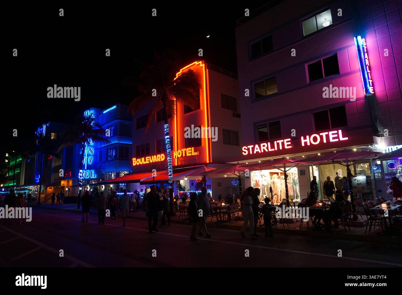 Street photography: Busy nightlife among the colorful neon lights of ...
