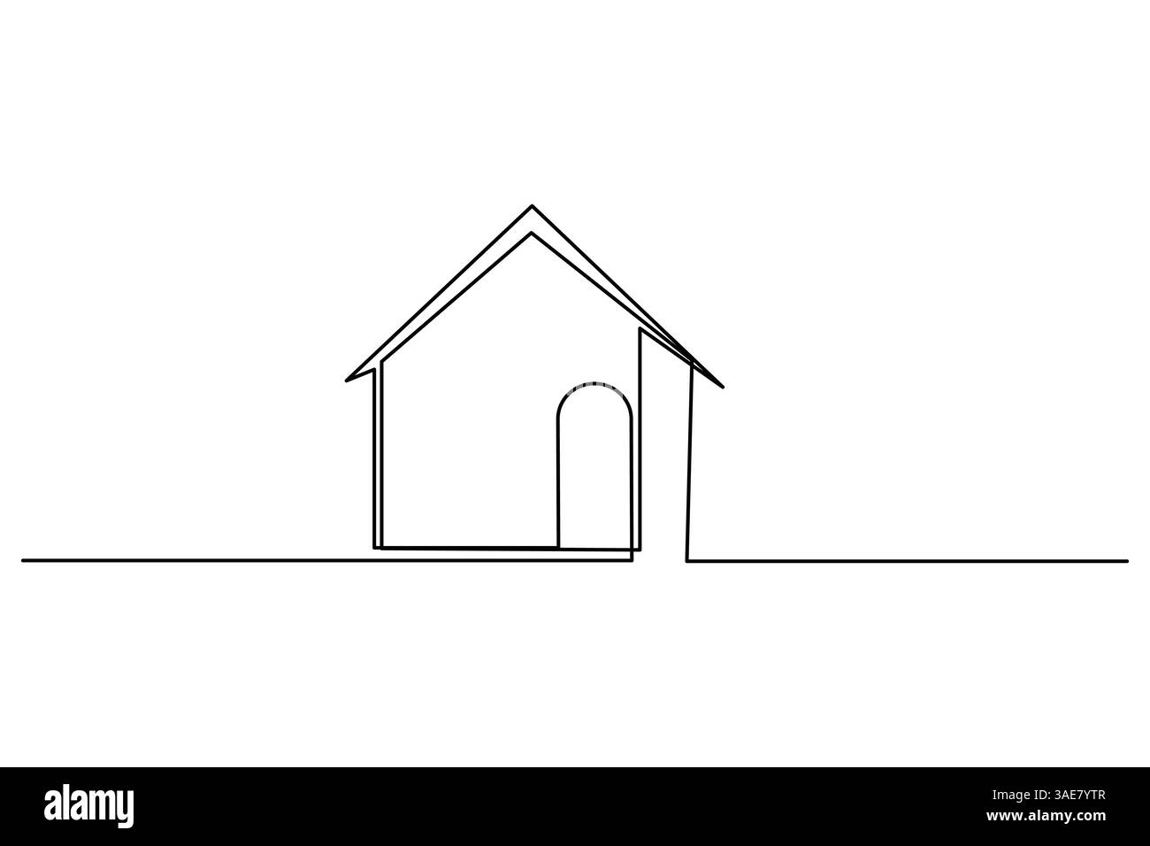 House continuous one line drawing and minimalist style isolate home ...